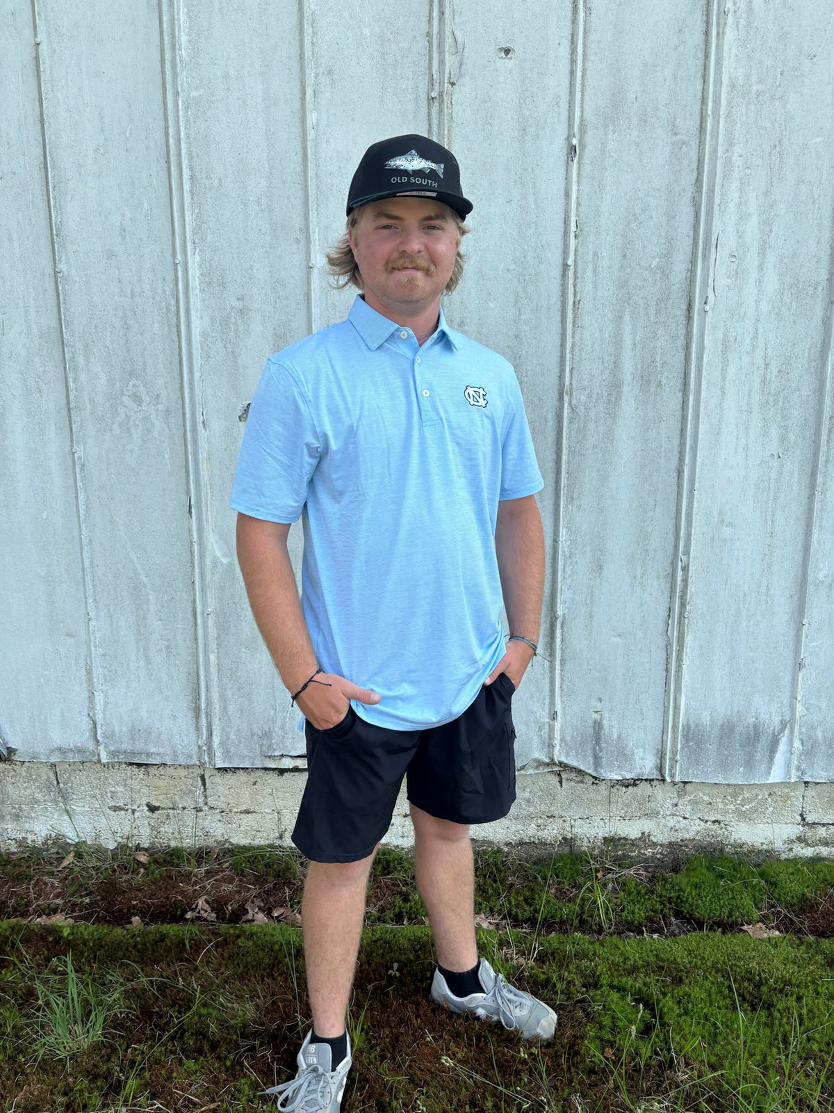 M SS DRIVER SPACEDYE PERFORMANCE POLO - UNC - RUSH BLUE — Jernigan's