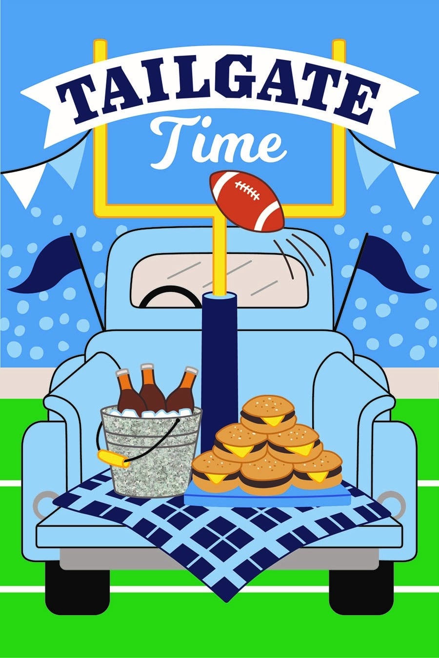 TAILGATE-BLUE/BLUE APPLIQUE SMALL FLAG — Jernigan's