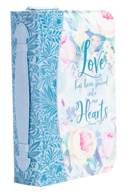 LARGE BIBLE COVER - BLUE FLORAL LOVE — Jernigan's