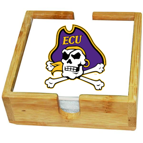 TEAM LOGO SQUARE COASTER SET - ECU — Jernigan's